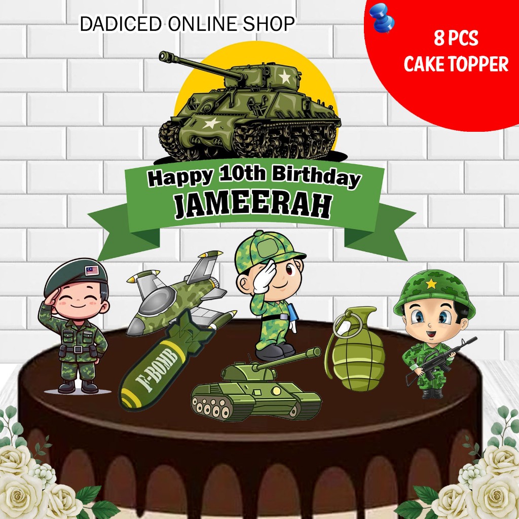 ARMY theme d2 customized cake topper | Shopee Philippines