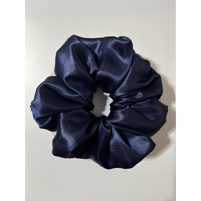 Large Scrunchie for Women | Oversized Hair Tie | Satin | Navy Blue ...