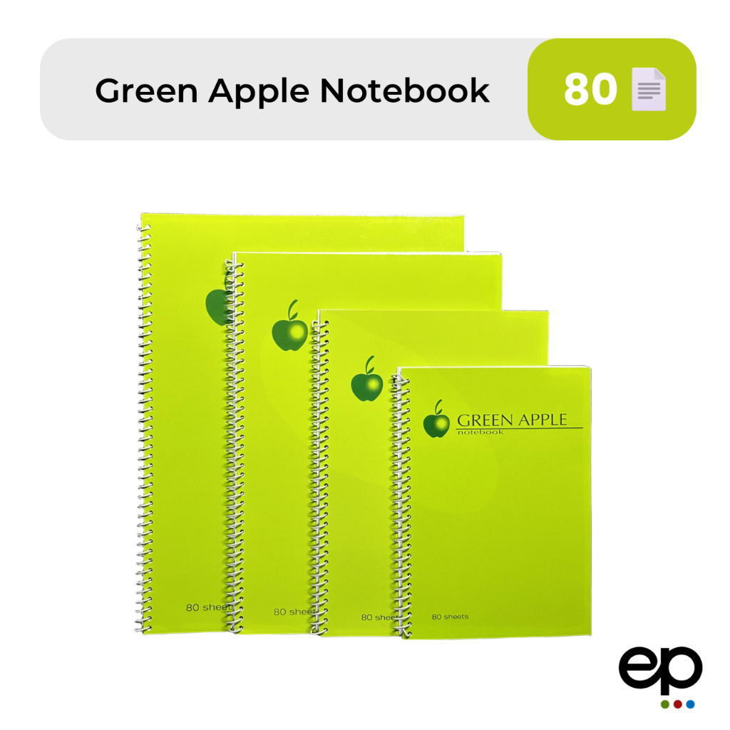 Green Apple Spiral Notebook : 80 Leaves | Shopee Philippines
