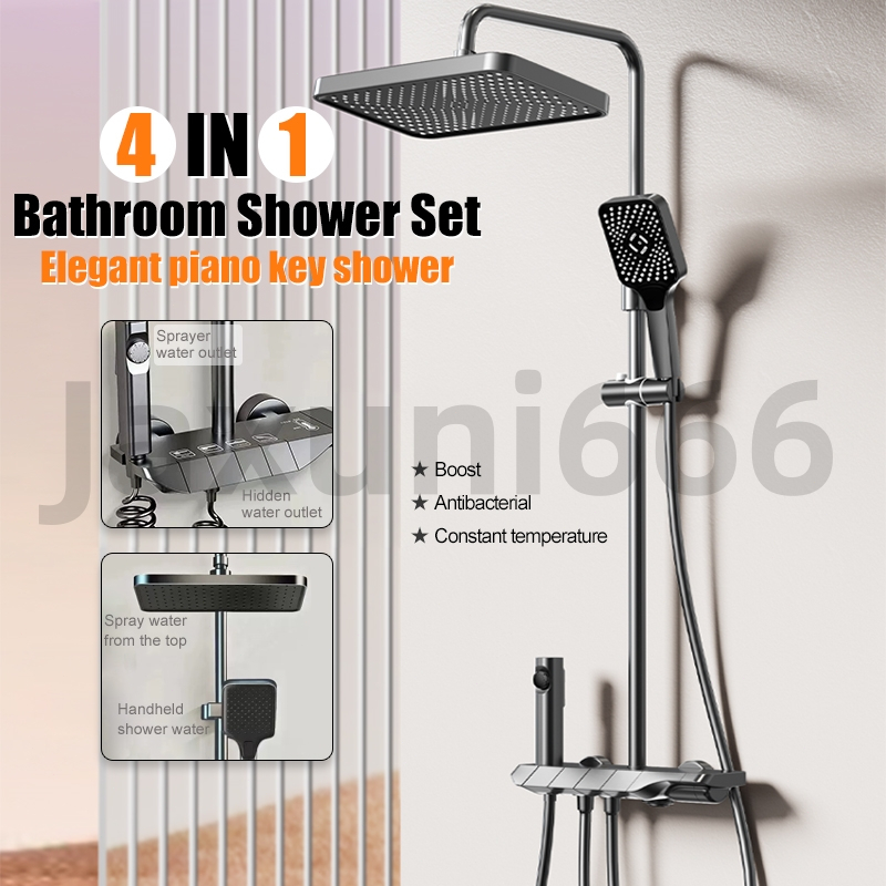 304 Shower Set Stainless Steel Bathroom Black Single Cold Shower Set ...