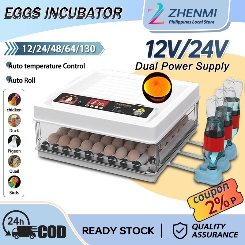 130 Eggs Incubator Fully Automatic Rotation Egg Incubator Intelligent Digital Hatcher Brooder ...