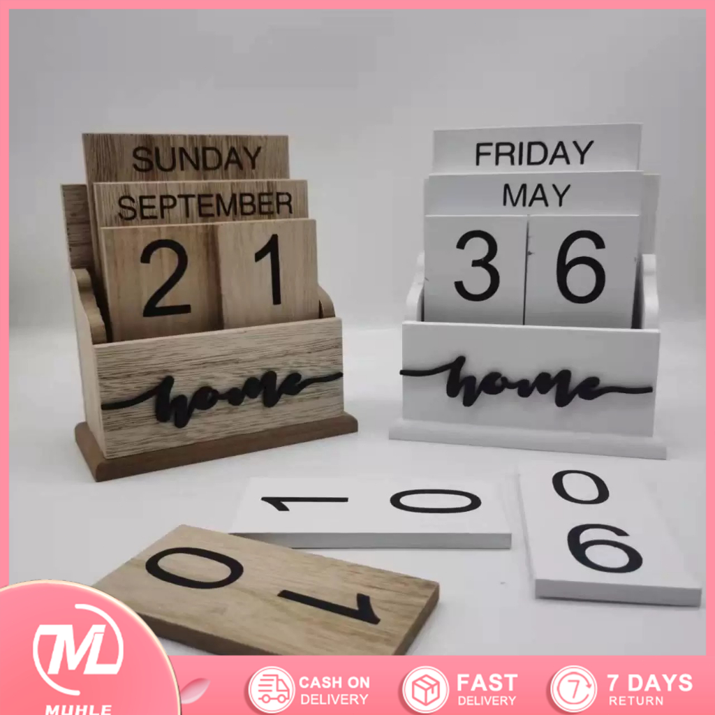 European style wooden calendar retro creative style creative ...