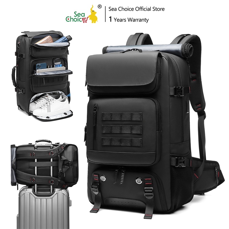 SEA CHOICE Travel Bag Camping Backpack with USB Port Shoe Compartment ...