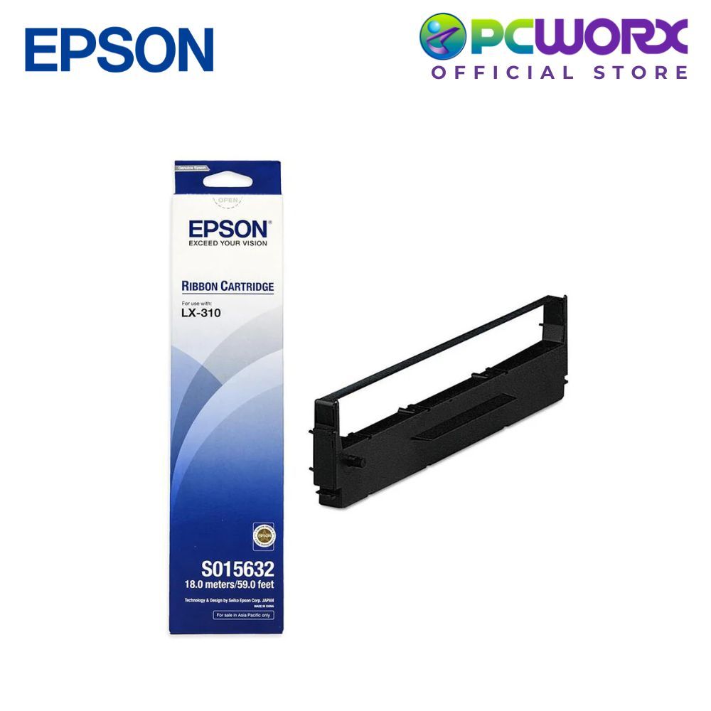EPSON LX310 Ribbon Cartridge Black for LX-310 Dot Printer S015632 ...