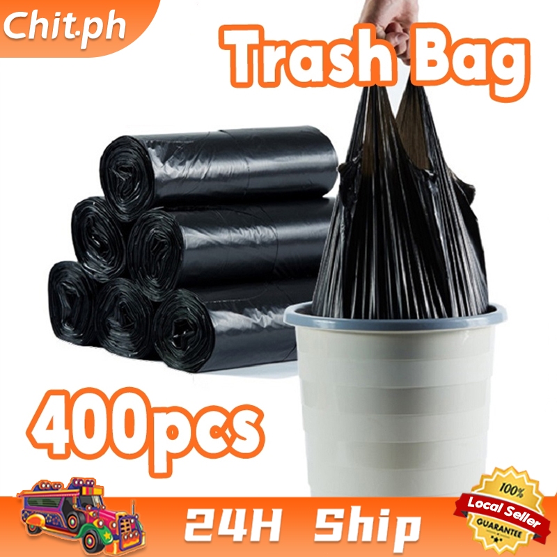 CHIT 400pcs Black Trash Bag Thicken And Enlarged Garbage Bag Large ...