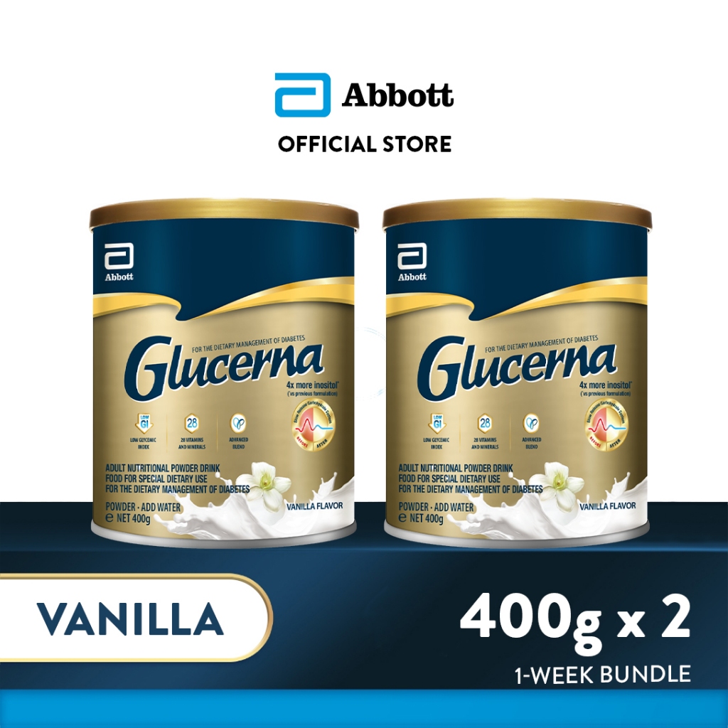 Glucerna Vanilla 400g Bundle of 2 for Diabetic Nutrition Powder Milk ...