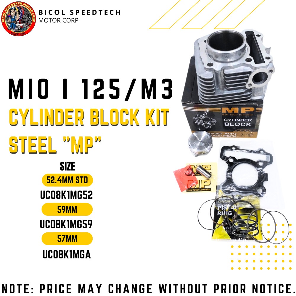 MIO I 125/M3 CYLINDER BLOCK KIT STEEL "MP" (UC08K1MG52 / UC08K1MG59 ...