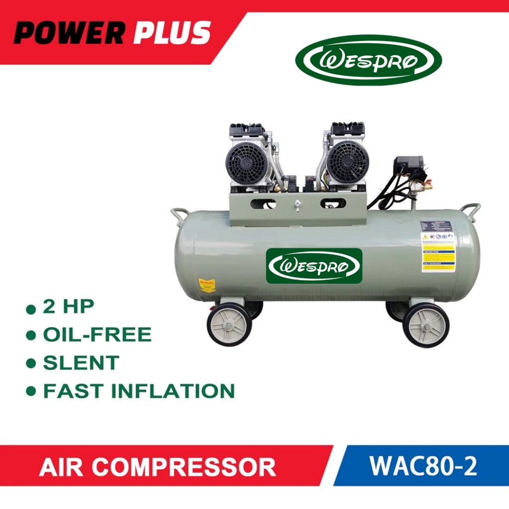 Power Plus WESPRO Air Compressor 2HP Silent Type Oil Less Quick ...