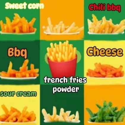 PC authentic french fries powder available in 100g and 50g foil pack ...