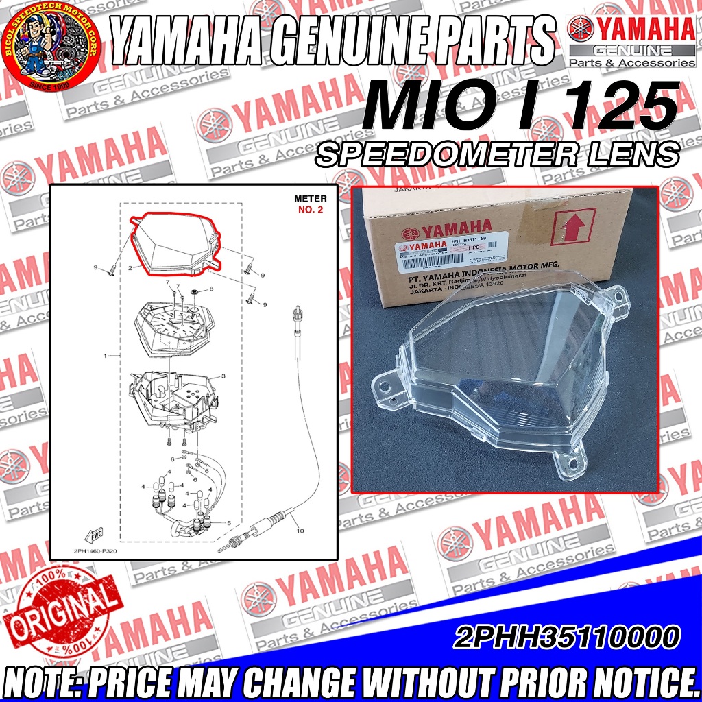 MIO I 125 SPEEDOMETER LENS (YGP) (GENUINE: 2PH-H3511-00) | Shopee ...