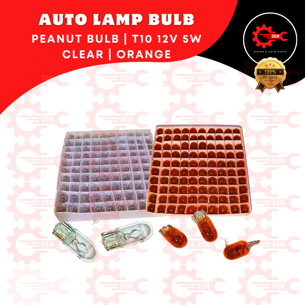 Peanut Bulb T10 12v 5w/Insert Bulb T13 12v 10w Clear and Orange (sold ...