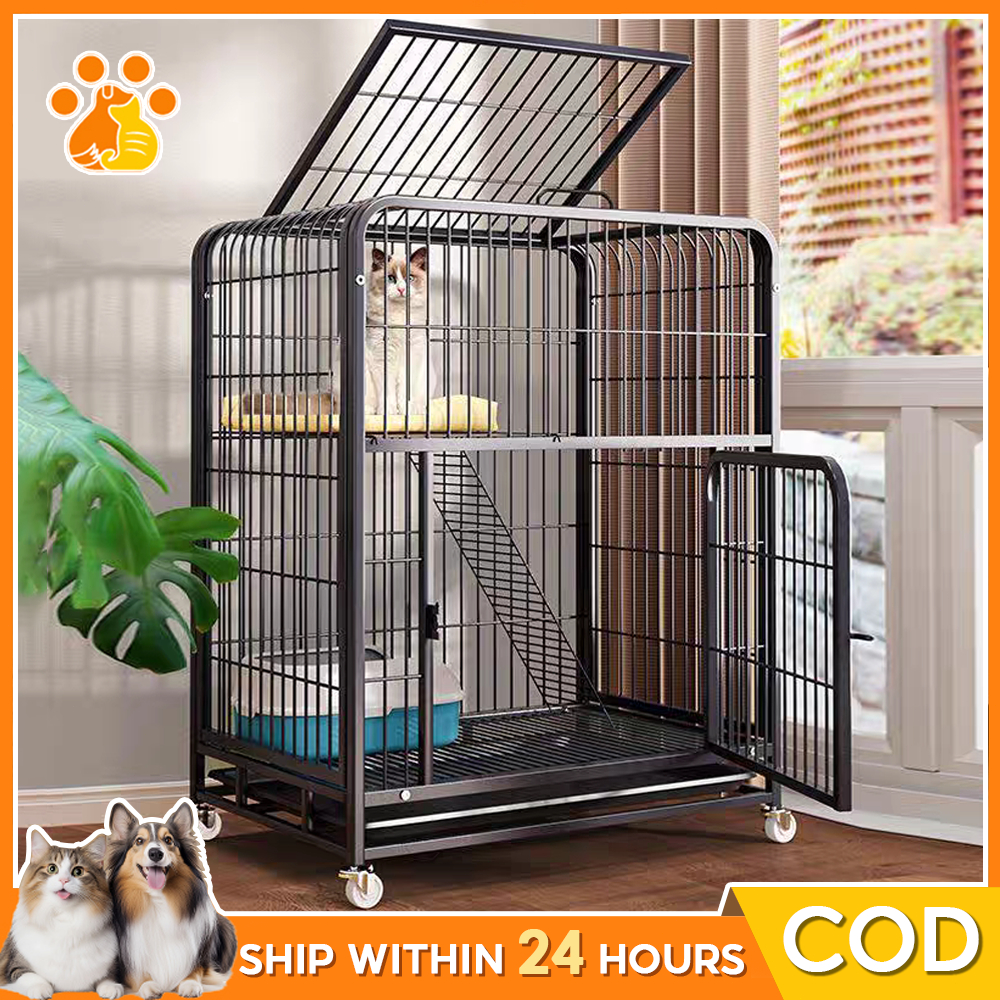 【Sale】Cat Cage 2 Layer With Wheels Cat Cage Heavy Duty Thickened Pet ...