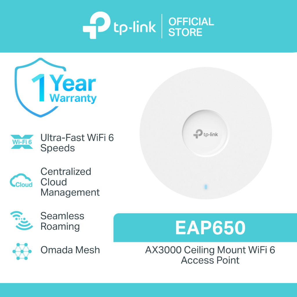TP-Link | EAP650 | AX3000 | Ceiling Mount | Wi-Fi 6 | Omada | Seamless ...