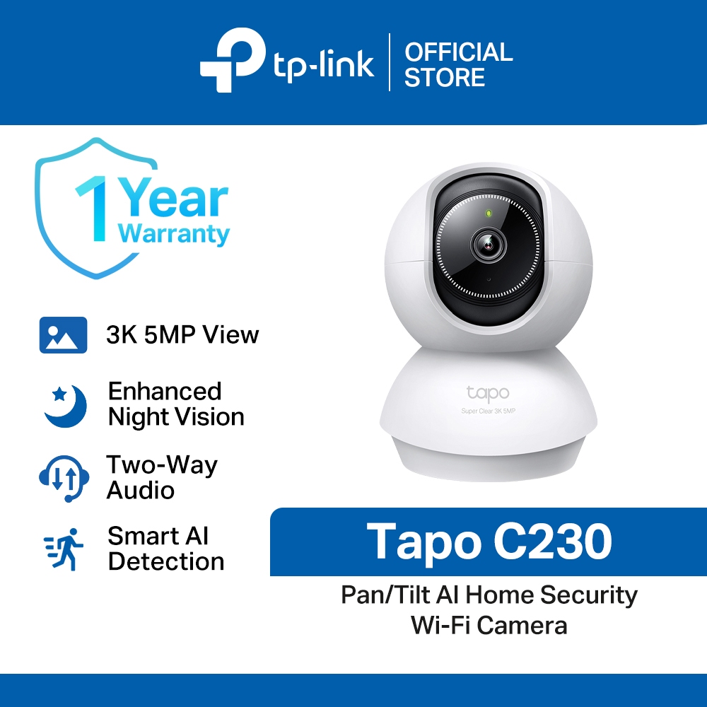 TP-Link | Tapo | C230 | CCTV Camera | Pan/Tilt | Home | Indoor | Security | Wi-Fi | Night Vision ...