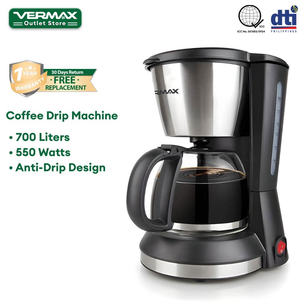 Vermax Drip Coffee Maker 7 Cups Multi-Function Coffee Machines 0.7L ...