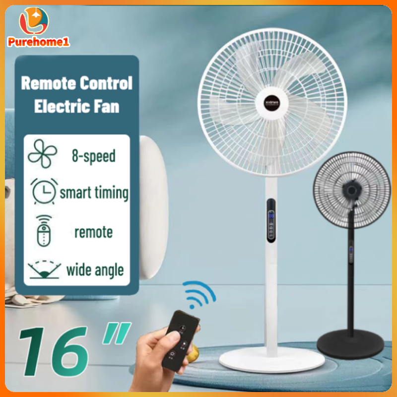 16Inch Aesthetic Electric Fan Stand Fan with Remote Control Floor Fan ...