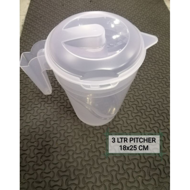 plastic round pitcher with cover water container for refrigerator ...
