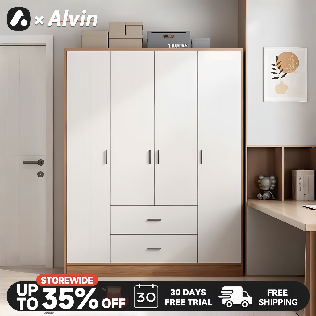 ALVIN Wardrobe Home Bedroom Multi-Zone Large Capacity Storage Space ...