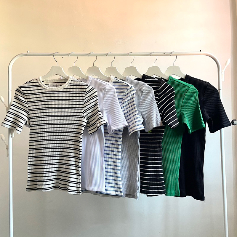 MNG 3/4 BASIC RIBBED SHIRT (Authen/tic Over/runs) | Shopee Philippines