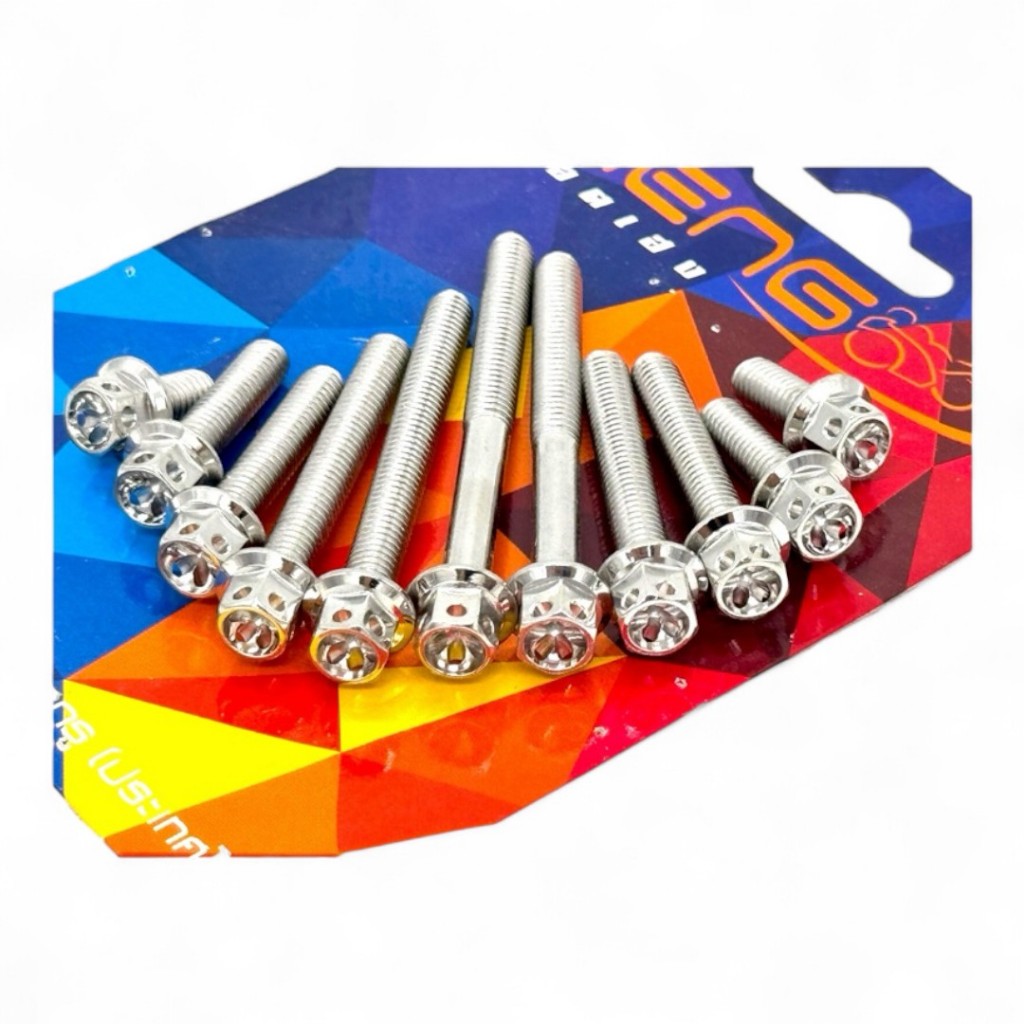 HENG BOLT FLOWER TYPE SS M6 #10 6MM (SOLD PER PIECE) SILVER | Shopee ...
