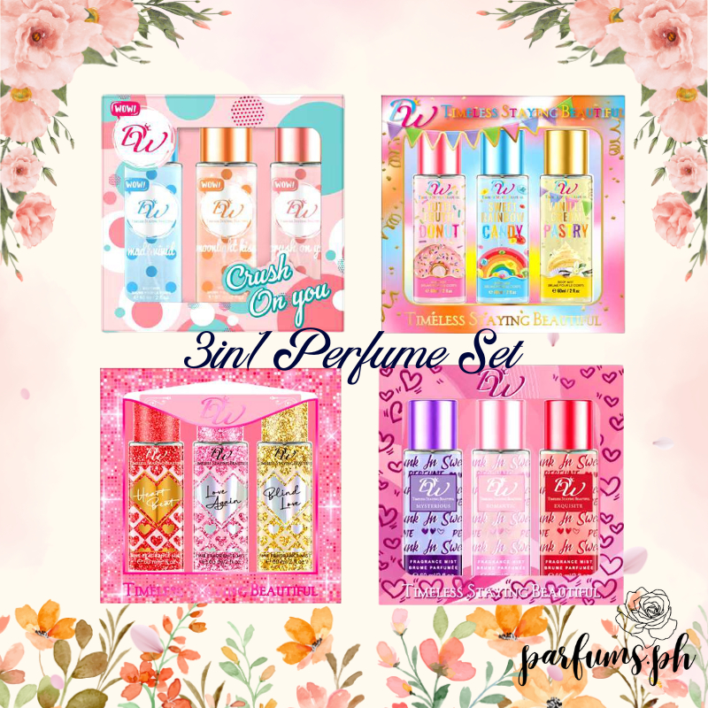 DW 3in1 Perfume Set Perfume for Women Long Lasting Body Mist 60mL*3 ...