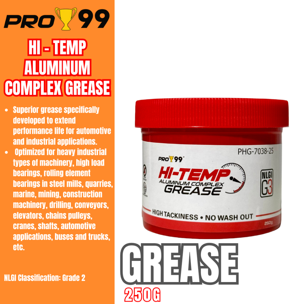 GREASE 250grams | Hi-Temperature Grease | Red | NLGI 3 | Pro99 | Shopee ...