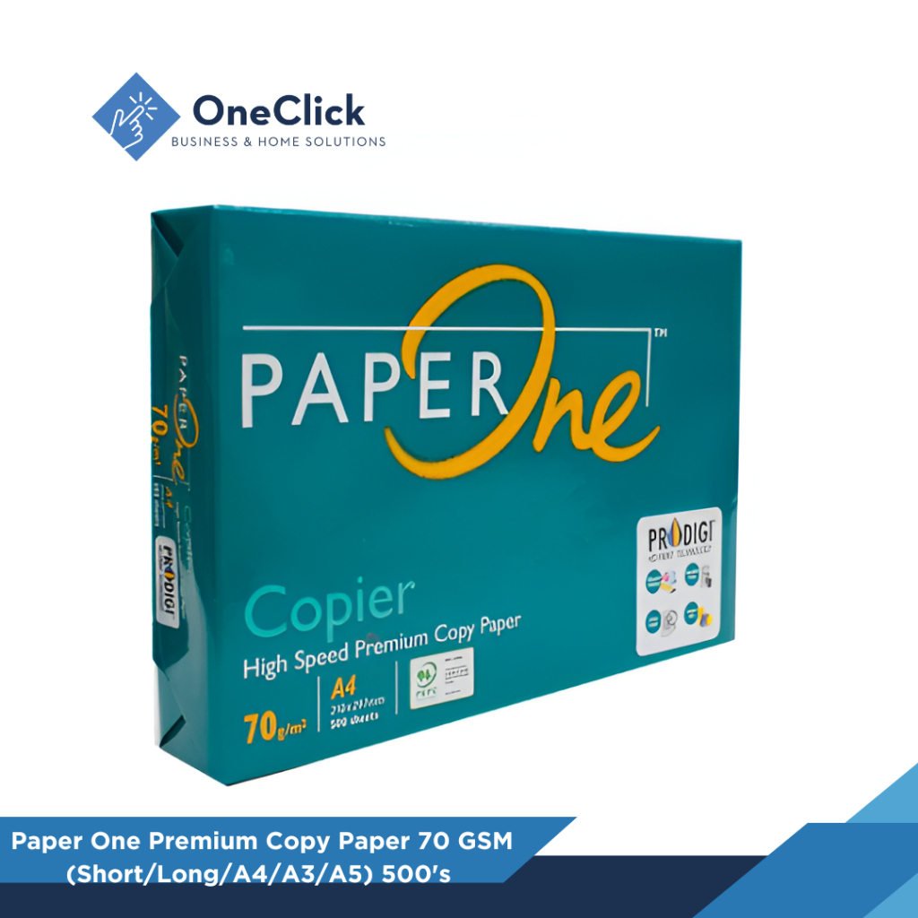 PaperOne Copier Premium Copy Paper 70GSM (Short/Long/A4/A3/A5) High Quality Printing Paper 500's ...