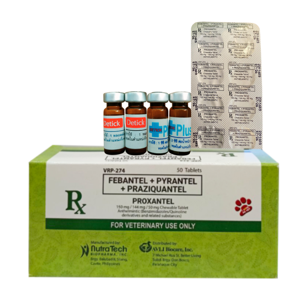 Proxantel Dewormer Tablet sold per pc, Detick (Red) and Detick Plus ...