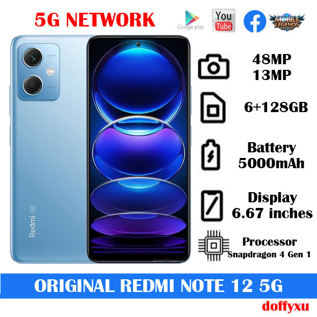 Rdmi Note 12 5G 6GB RAM 128GB Original AMOLED | Shopee Philippines