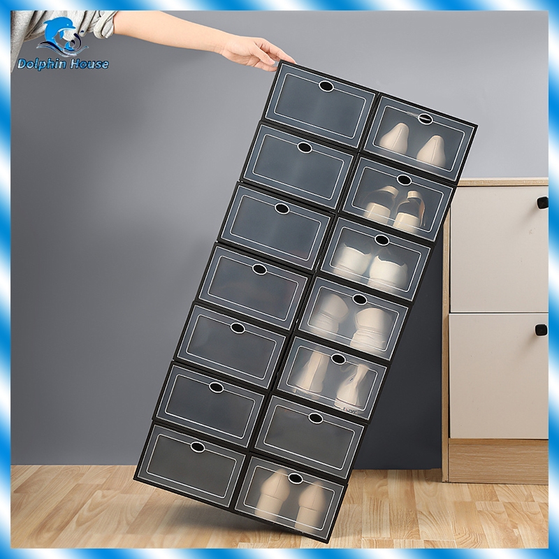 COD 12PCS Large Size Shoe Box Organizer Storage Transparent Cover ...