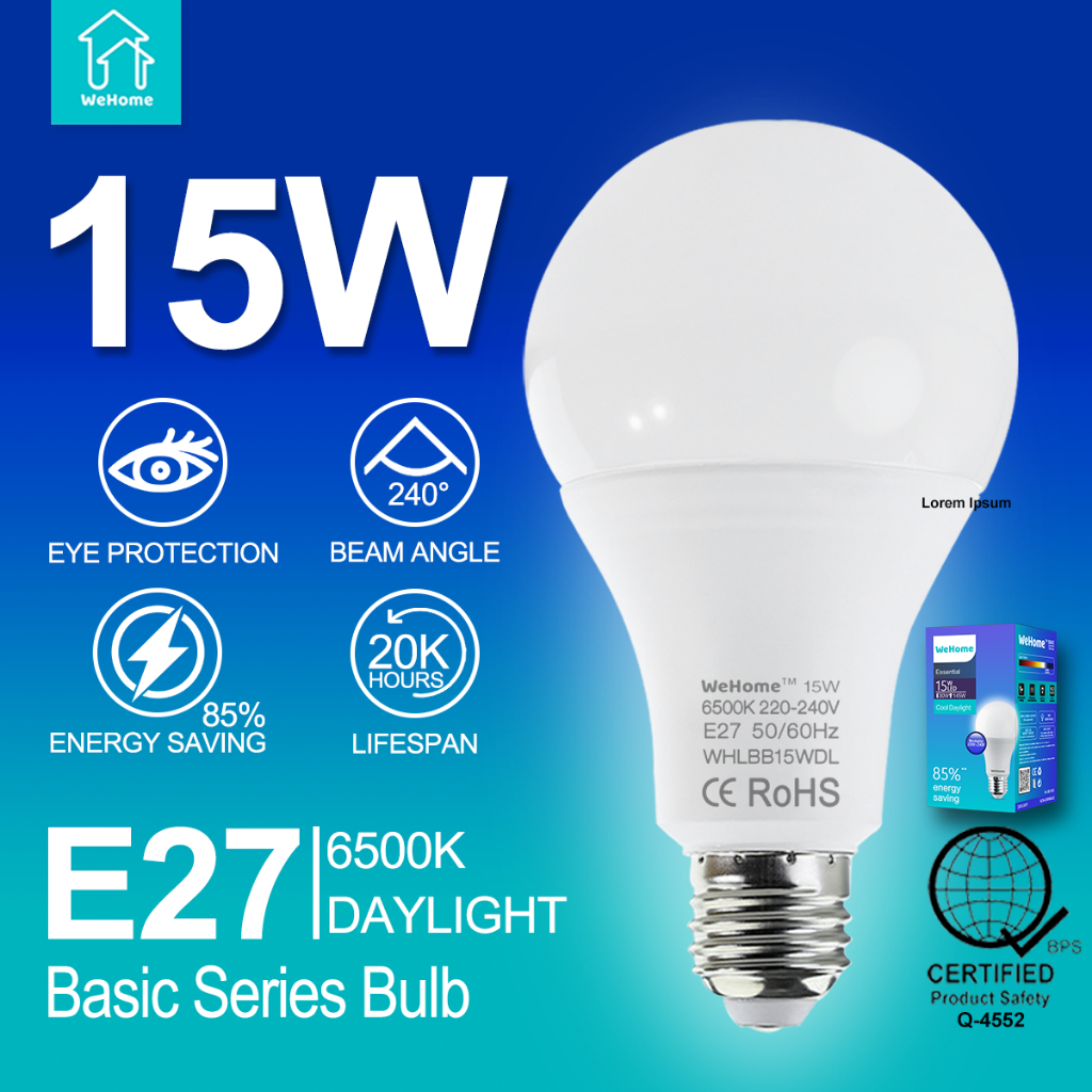 WeHome E27 LED Bulb Light Daylight Led Light Bulbs A-Bubble 15W High ...