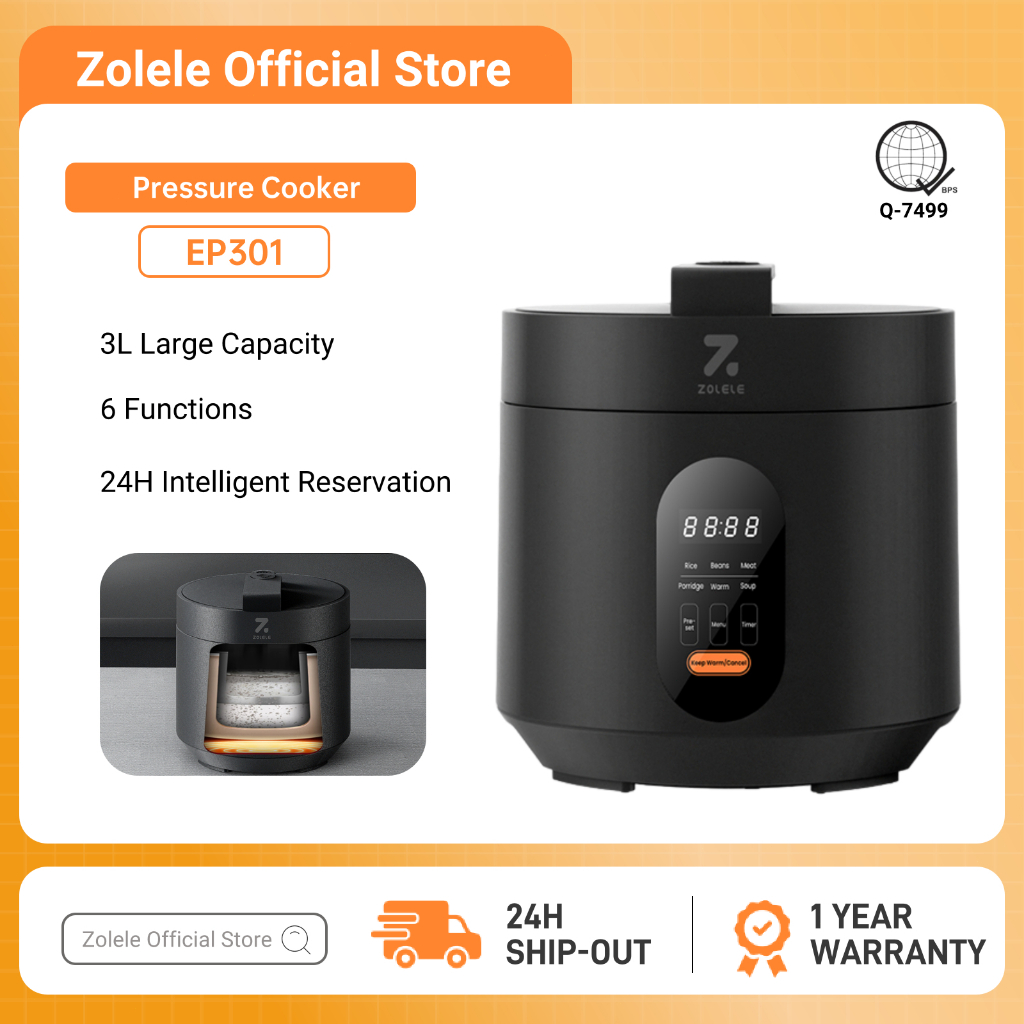 ZOLELE EP301 Multifunctional Electric Pressure Cooker 3L Timer Rice ...