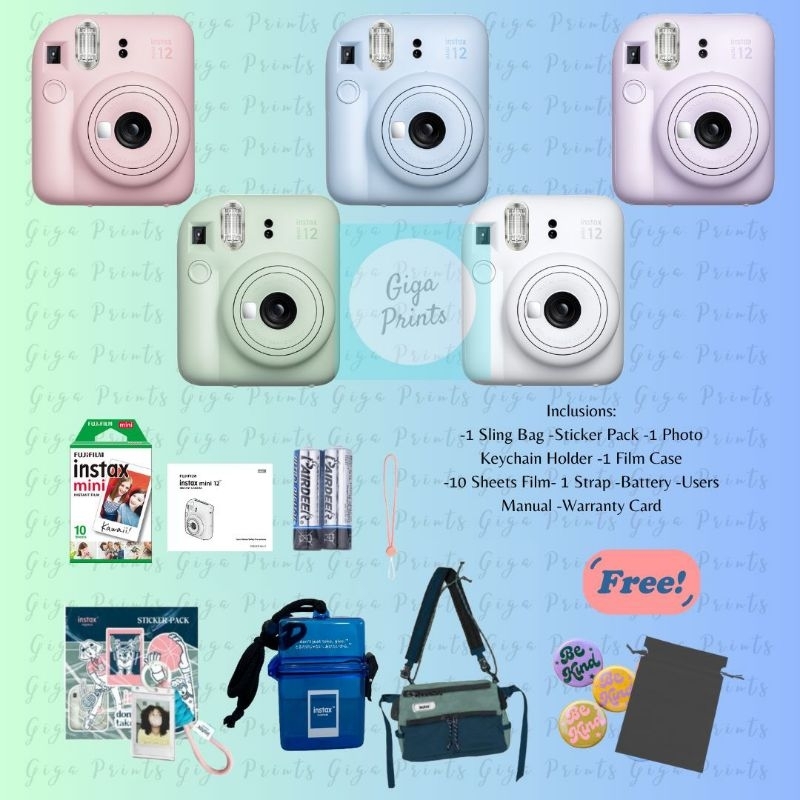 Instax Mini 12 Camera Club Kit Bundle Instant Cam Gift Package | Shopee ...