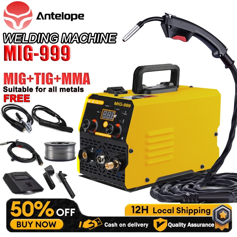 MIG-999 Welding Machine Portable MIG/MMA/TIG 3IN1 Gasless Welder IGBT Inverter Welding Machine ...