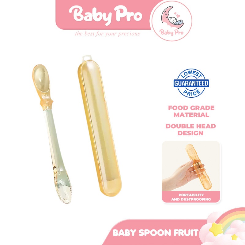 Baby Pro 3in1 Baby Silicone Feeding Spoon With Fruit Mud Scraper ...