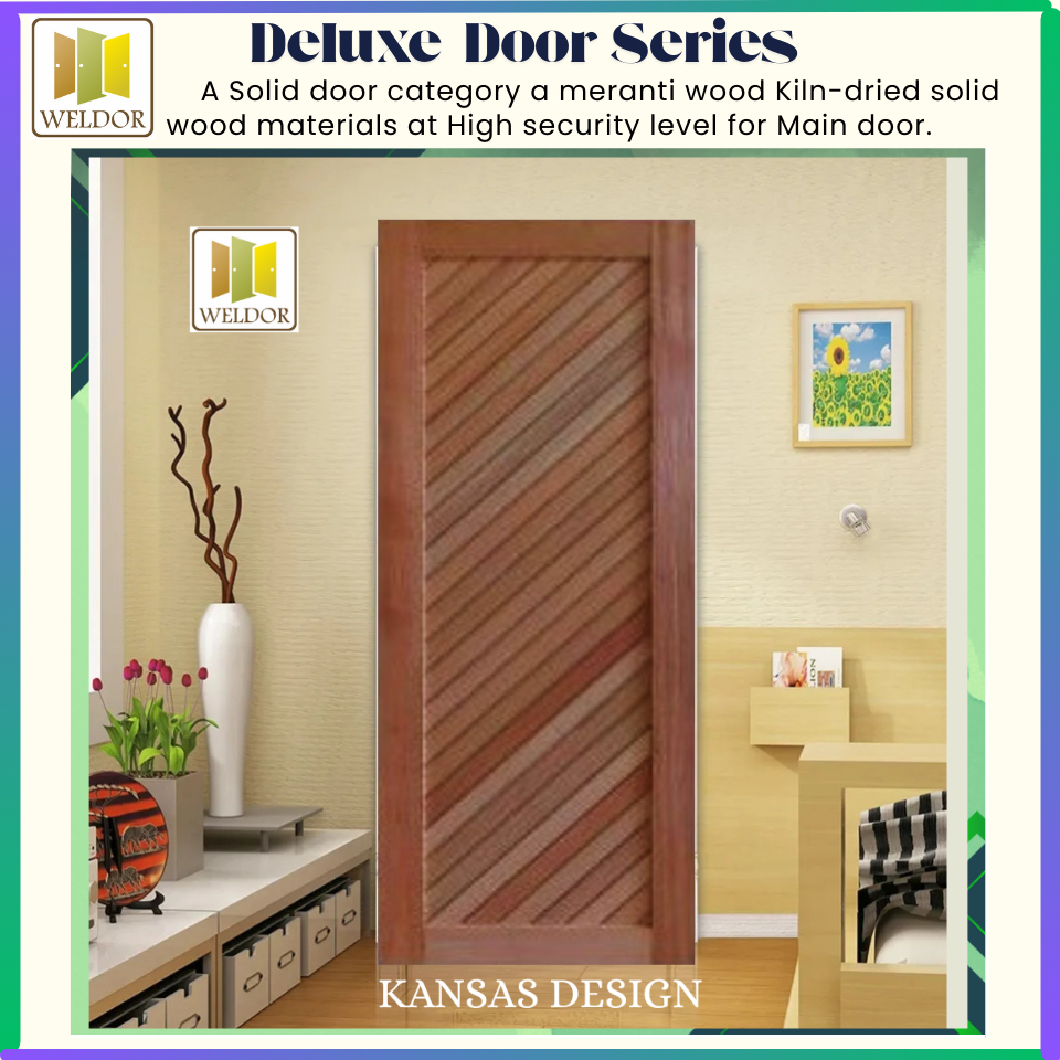 SOLID WOOD DOOR- KANSAS DESIGN- WELDOR BRAND | Shopee Philippines
