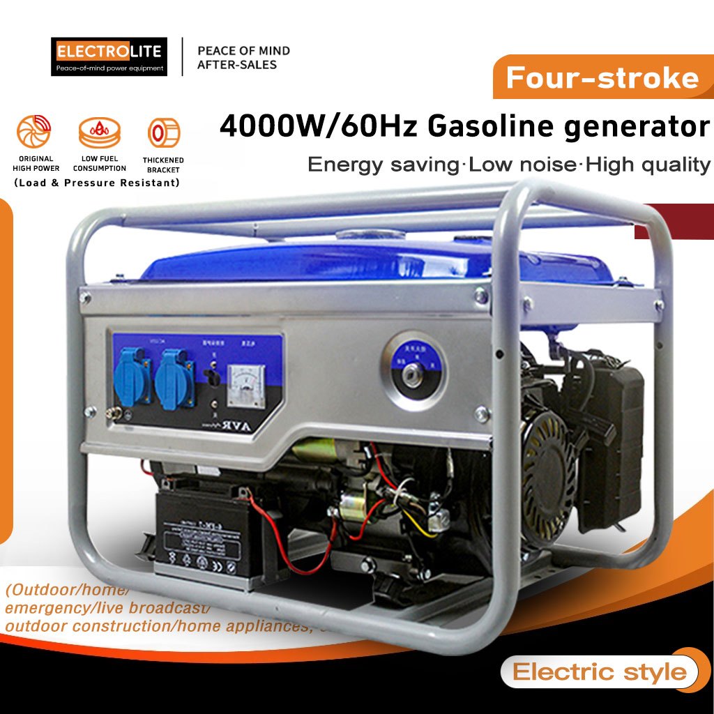 Portable 4kw/60Hz Gasoline Generator 4-Stroke Single-Phase Generator ...