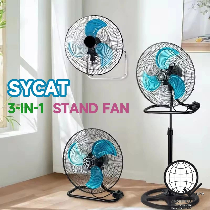 SYCAT 3In1 Stand Fan Big Electric Fan/Table Fan Shakeable Head Stand ...