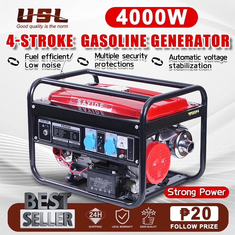 Gasoline Generator 4KW/60HZ High Power Household Generator 4-Stroke ...