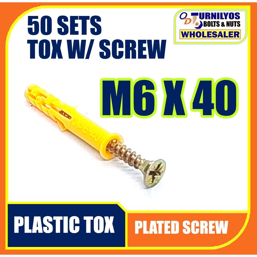 50 PAIRS M6 X 40 TOX WITH SCREW | Shopee Philippines
