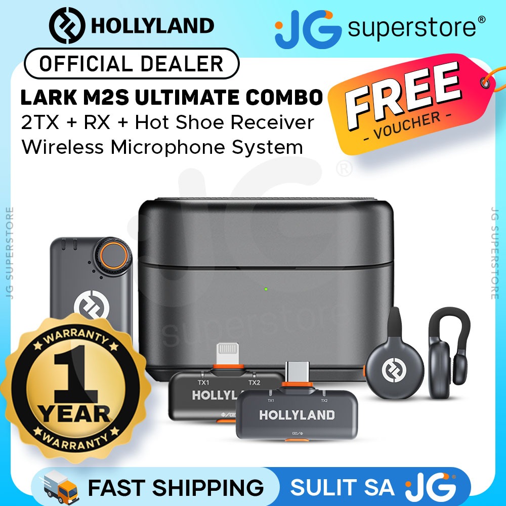 HOLLYLAND LARK M2S Concealed Wireless Microphone w/ Noise Cancellation ...
