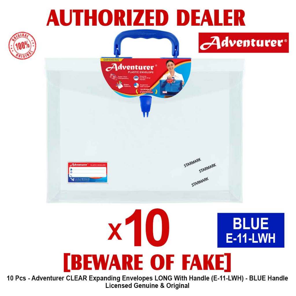 ADVENTURER Expanding Plastic Envelope Envelopes LONG CLEAR Pushlock ...
