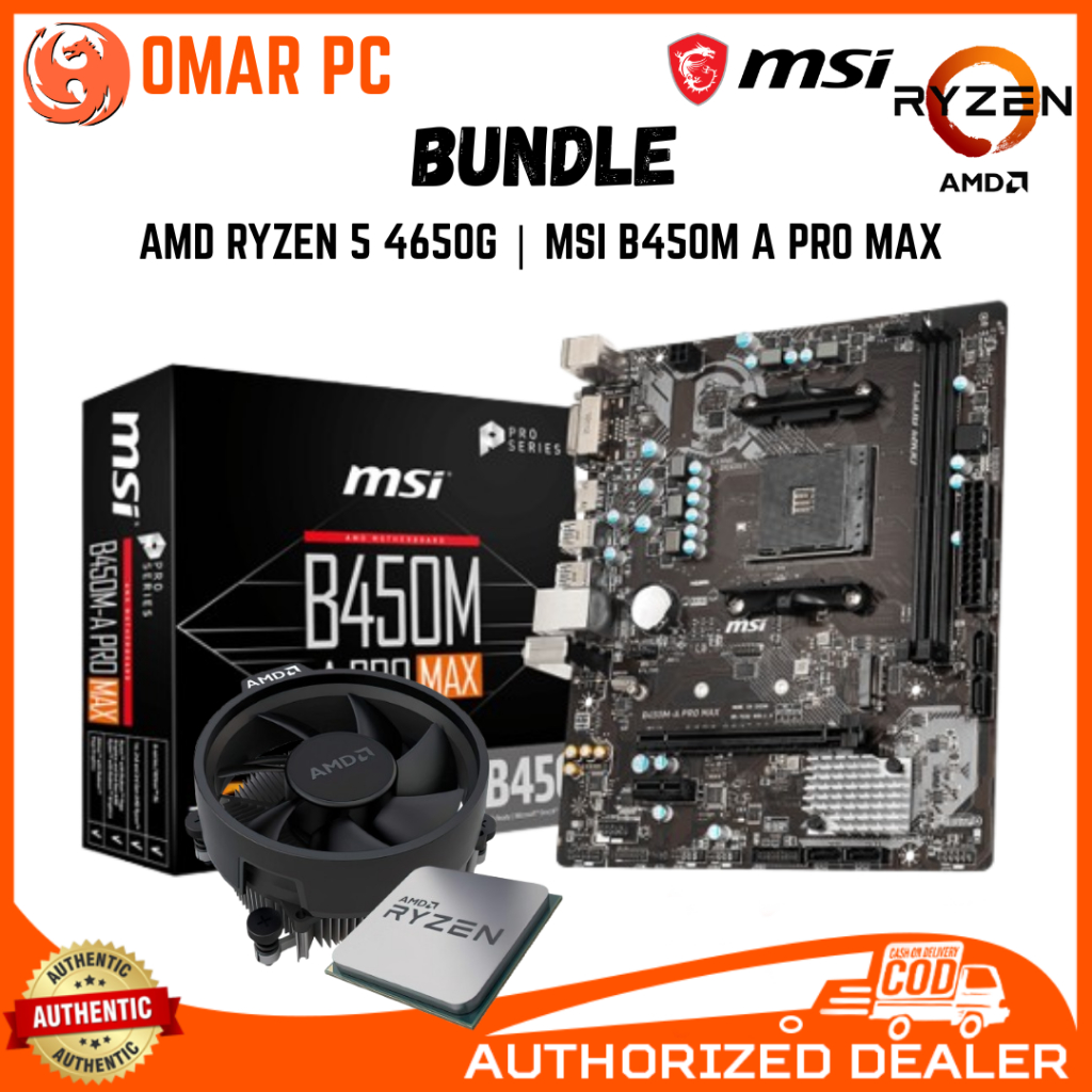 BRAND NEW AMD RYZEN 5 4650G & MSI B450M A PRO MAX BUNDLE | Shopee ...
