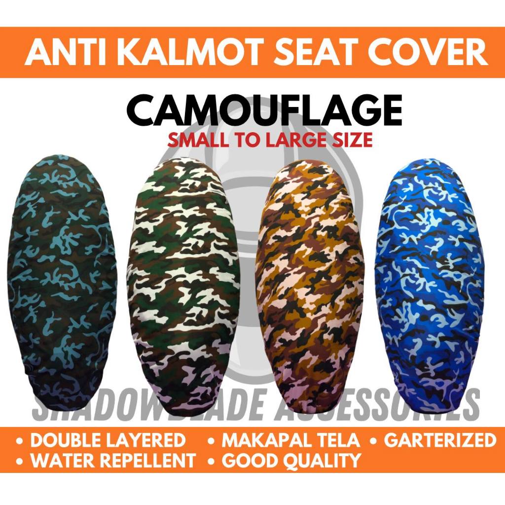 CAMOUFLAGE PLAIN ANTI KALMOT SEAT COVER MOTORCYCLE MAKAPAL TELA, WATER ...