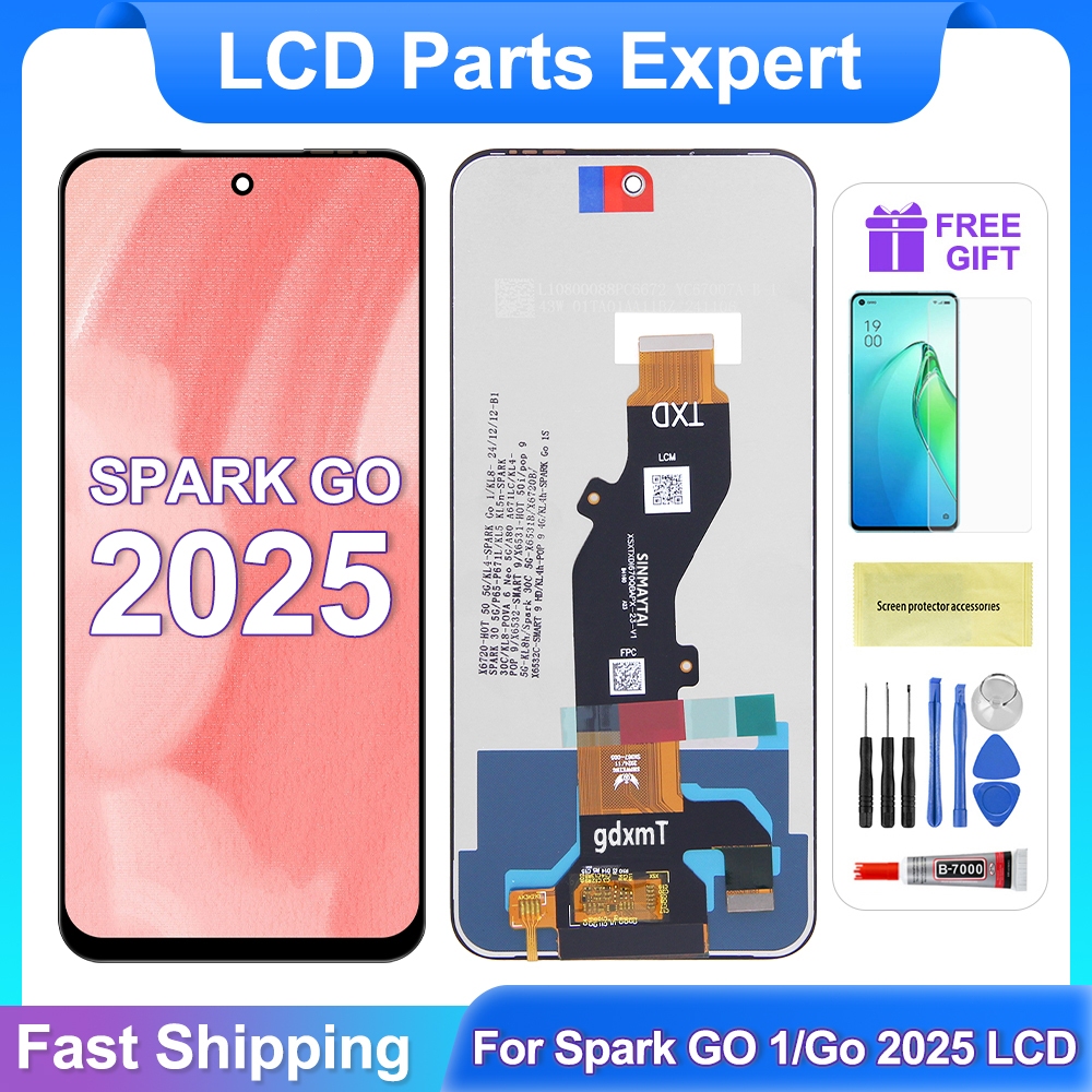 LCD with Frame For Tecno Spark Go 2025 / Spark Go 1/Spark Go 1S LCD ...