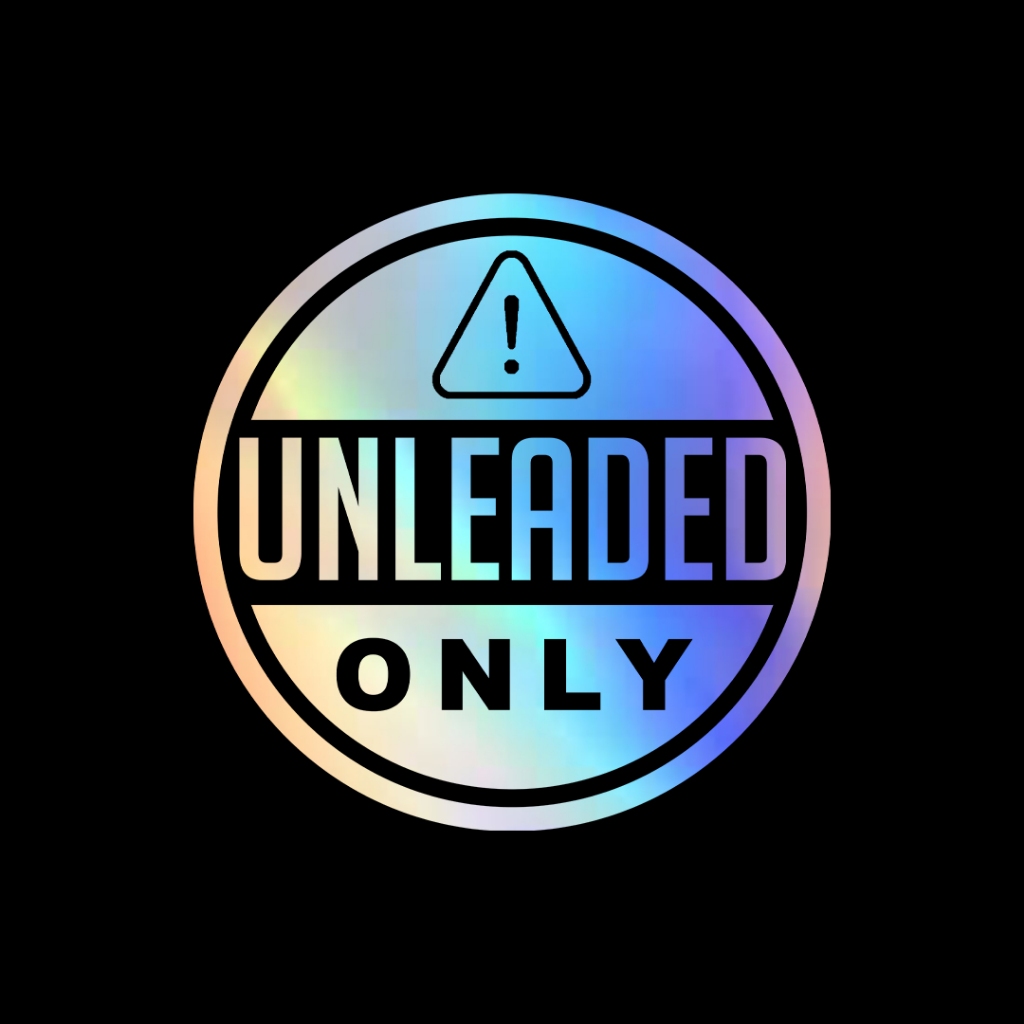 Unleaded ONLY WATERPROOF STICKER VINYL decal for car, motorcycle gas ...