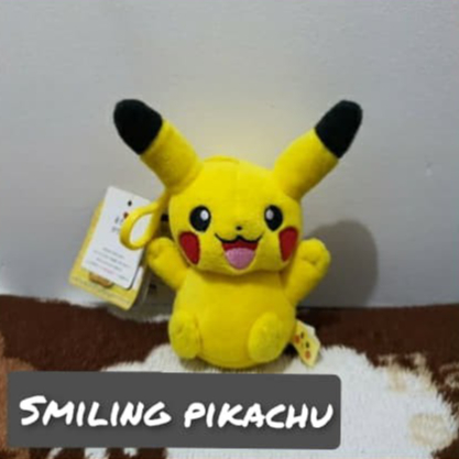 SMILING PIKACHU (with Clip) Pokemon Mini Plush Doll (12cm) Nintendo ...