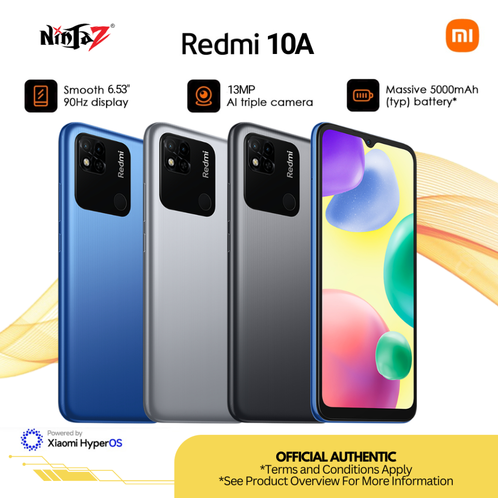 XIAOMI REDMI 10A Cellphone | 6GB RAM+128GB ROM Smartphone | 6.53" HD ...