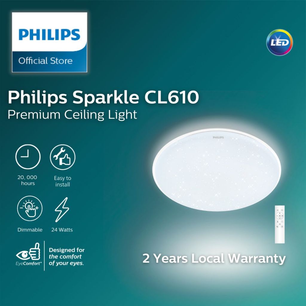 Philips CL610 Sparkle All-In-One LED Ceiling 24W/36W Color Changing ...