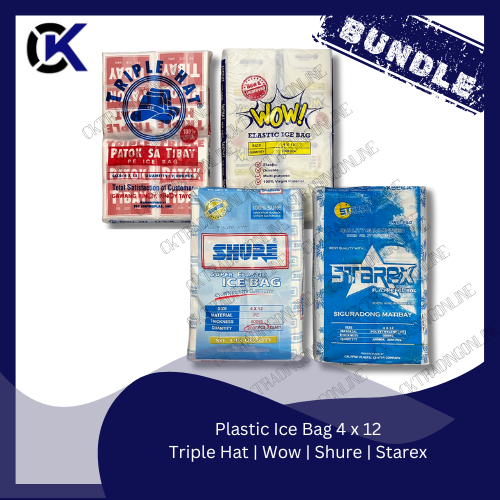 PER BUNDLE 4x12 SHURE / STAREX / WOW / PATOK ICE BAG 20 packs x 100 pcs ...